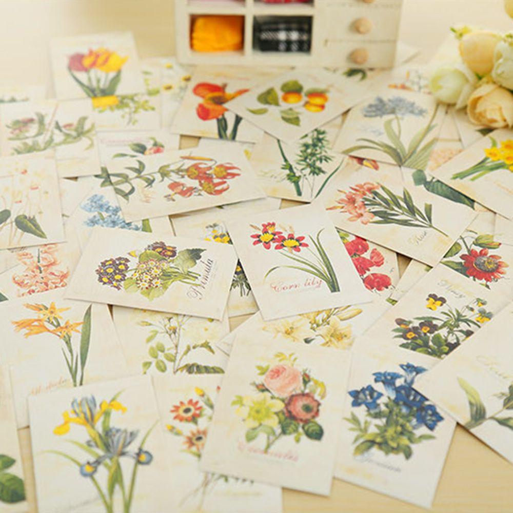 Buy 52 Pcs / Pack Vintage Flower Pattern Label Sticker Scrapbook Diary ...