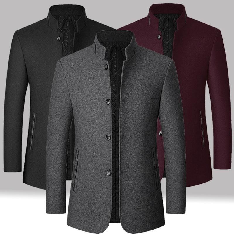 Buy 2022 Men's Fashion Spring Autumn Woolen Jackets for Men Casual ...