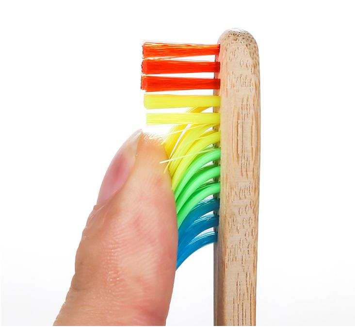 Cheap Vegan Bamboo Toothbrush Rainbow Soft Medium Bristle Adult Child ...