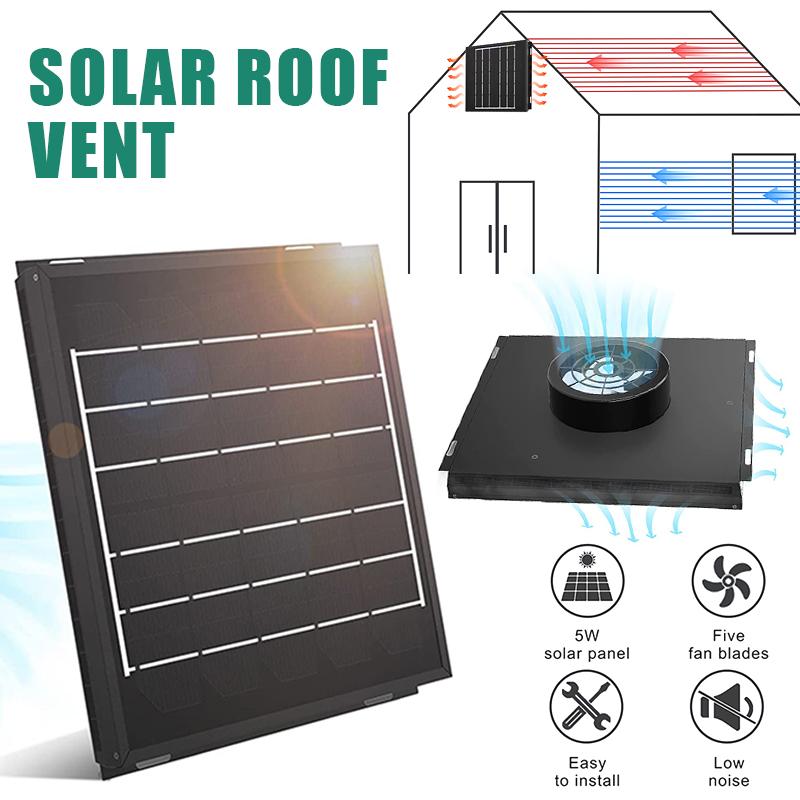 Solar Roof Vent Weatherproof Solar Power Exhaust Fan for Shed Boat ...