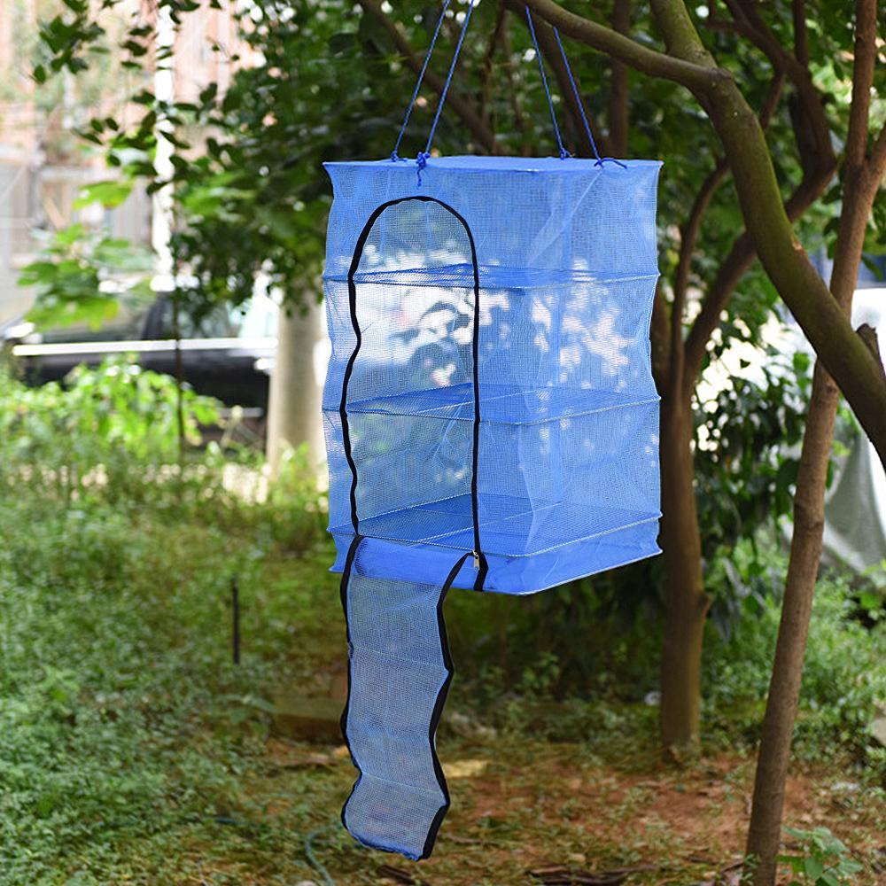 Buy Foldable 4 Layers Fish Drying Rack Vegetable Dishes Dryer Mesh ...