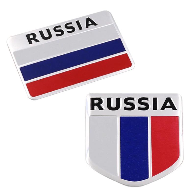 Buy 3D Aluminum Russian Flag Pattern Cars Stickers Decal Car Window ...