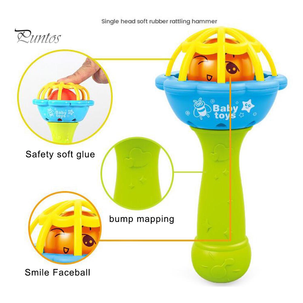 All for BB Handheld Cartoon Soft Baby Rattle Hand Bell Educational ...
