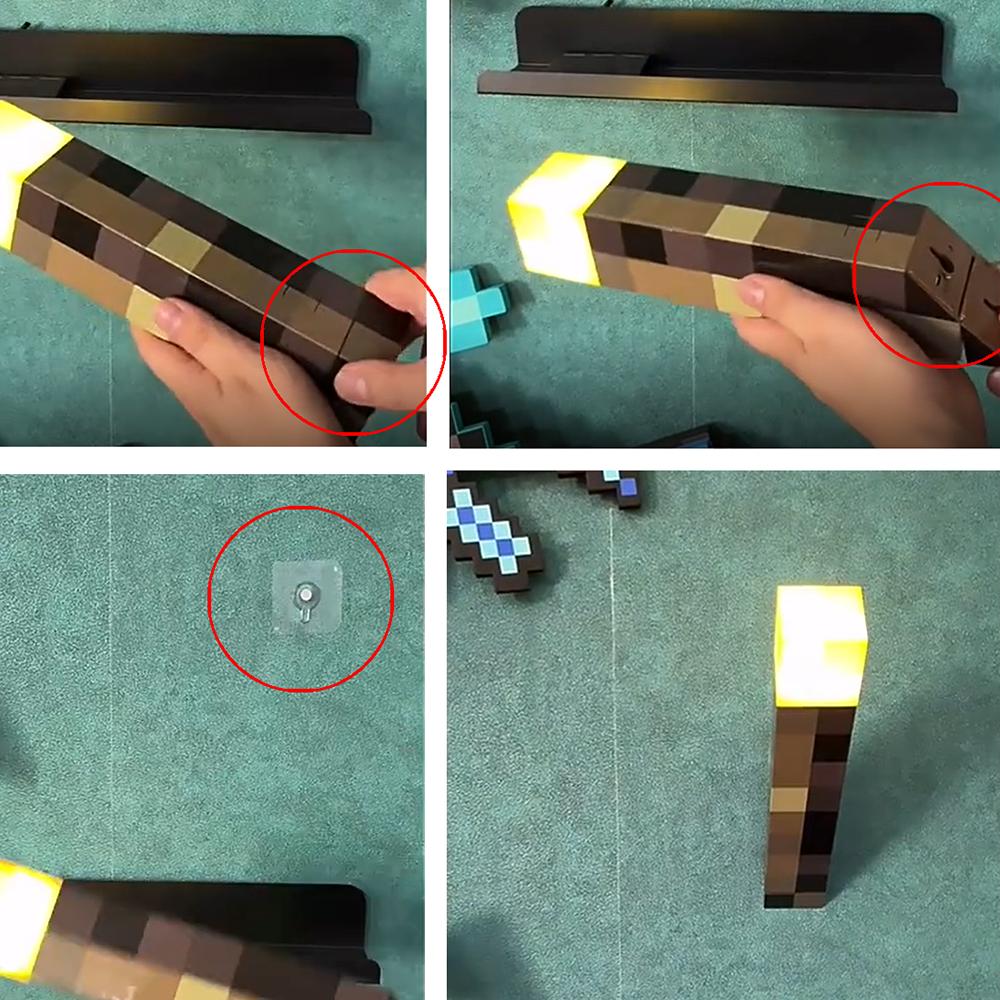 Buy Pixel Game My World Minecraft Charging Luminous Torch Lamp Can Be ...