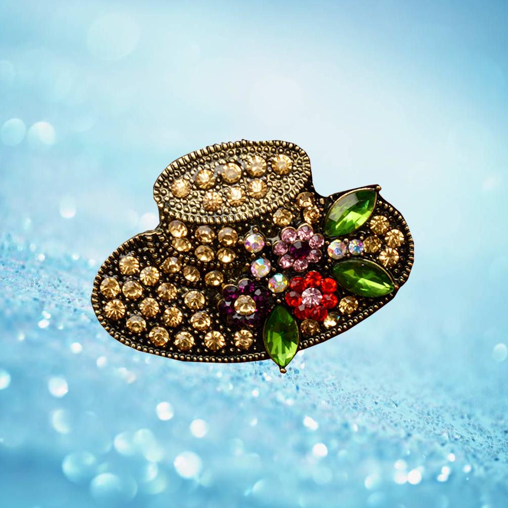 Buy Hat Brooch Female Broche Pin Women Rhinestone Cap Brooch Jewelry ...