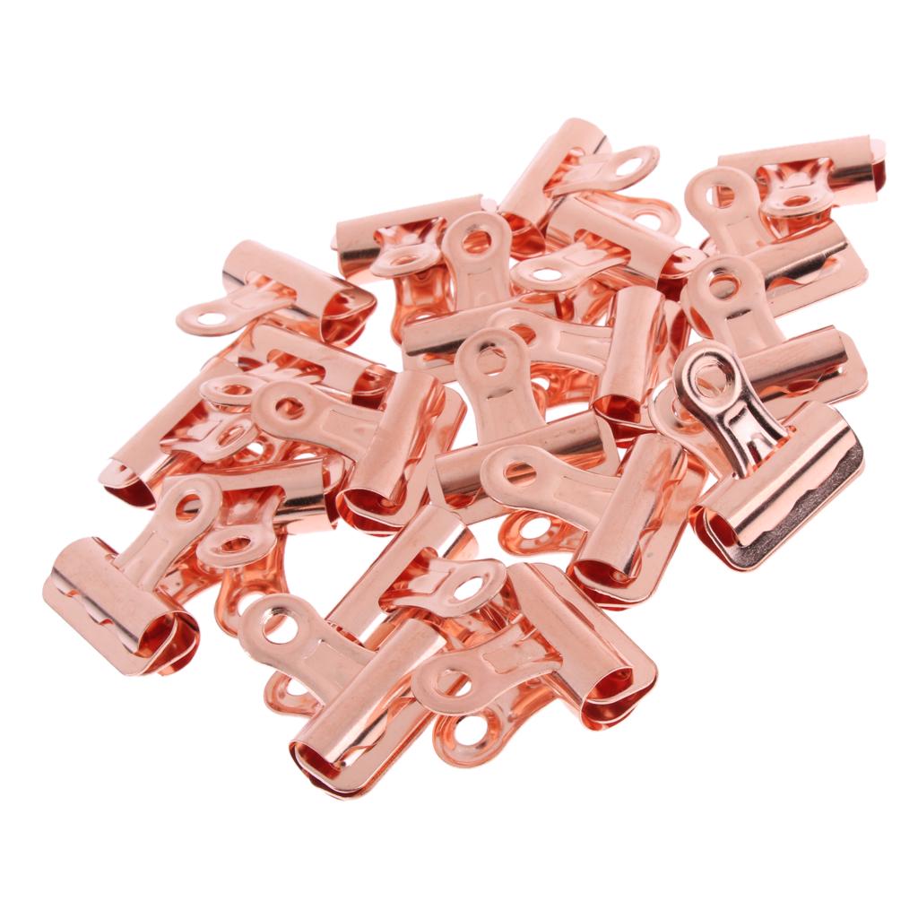 Buy 20 Pieces 25mm Metal Bulldog Clips Letter Grip Office Supply Rosy ...