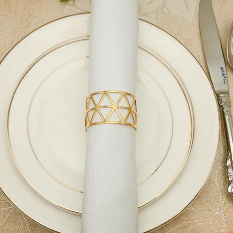 Gold Geometry Triangle Napkin Party Wedding Tableware Decoration uygun ...