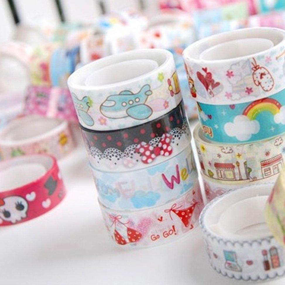 Buy DD ZZ 10pcs Cute Cartoon Tape Set Japanese DIY Craft Paper Tape For ...