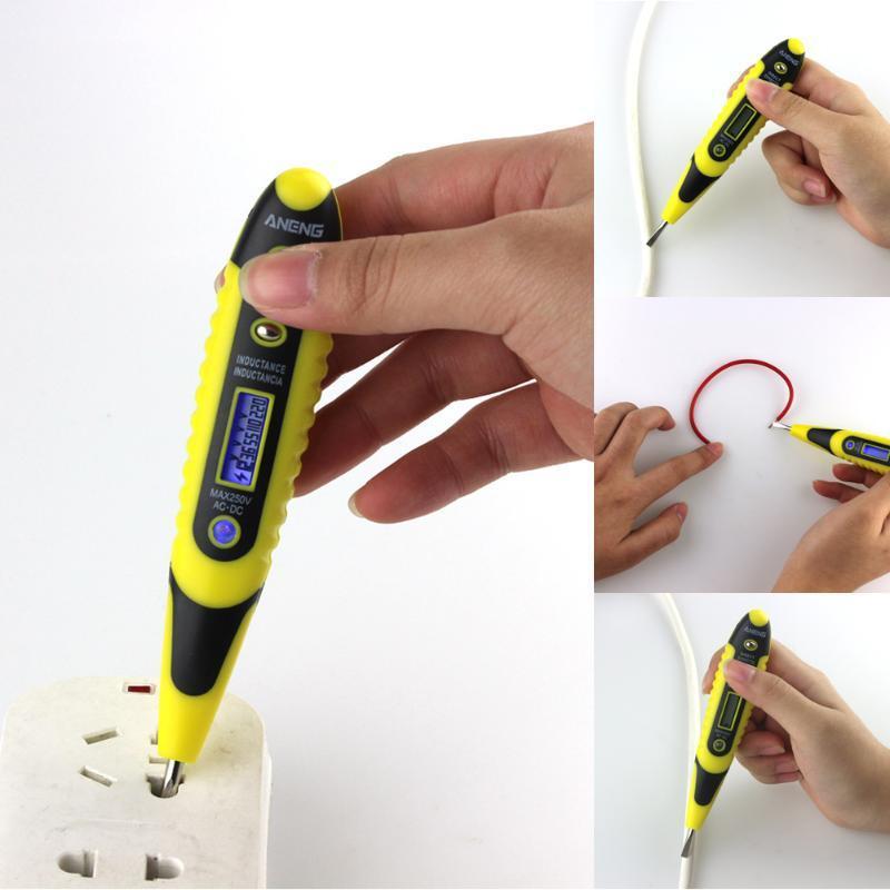 Buy Digital Test Pen AC DC 12-250V Tester Electrical LCD Display ...