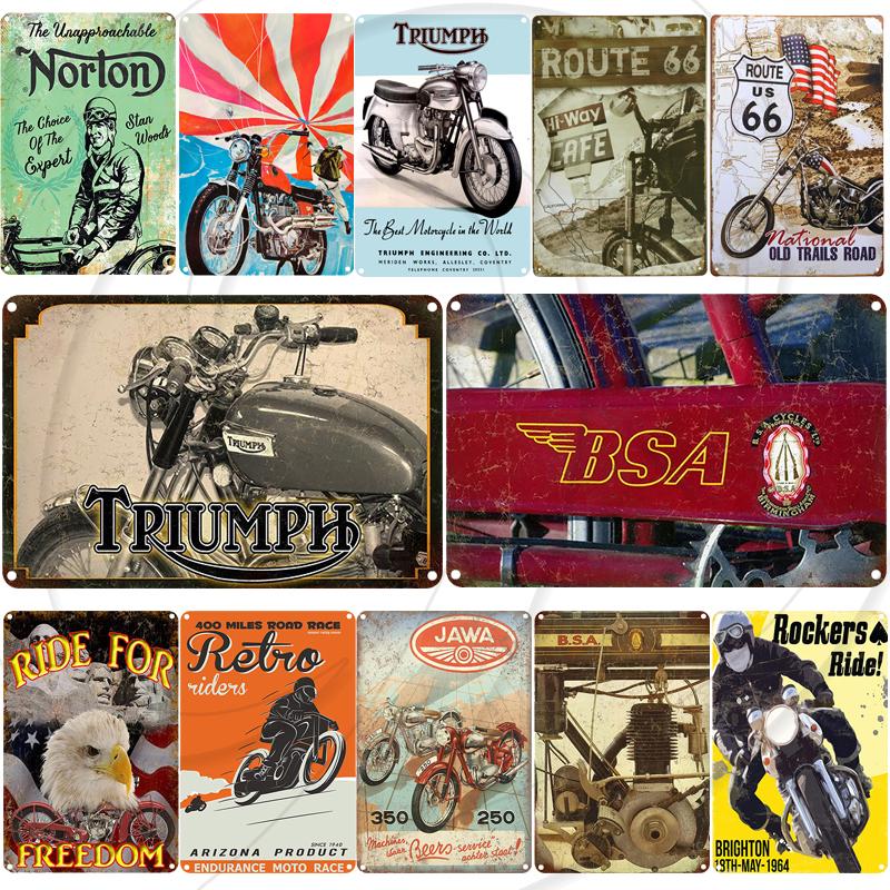 Retro Motorcycle Bar Pub Club Tavern Coffee Hotel Decor Metal Plaques ...
