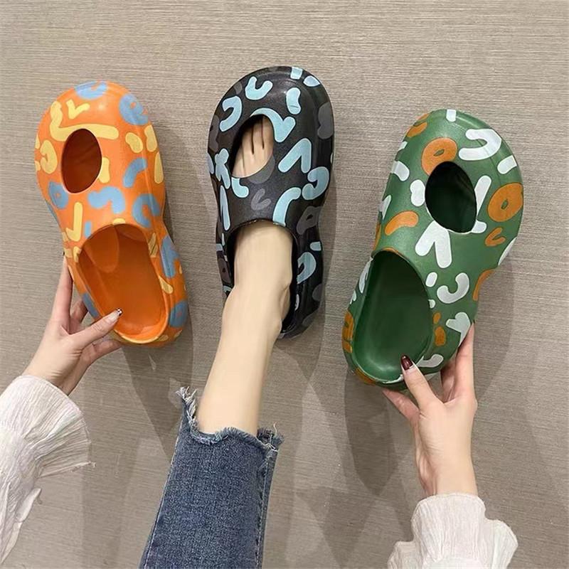 Buy Man Women Graffiti Hole Slipper 2023 New EVA Soft Bottom Couples ...