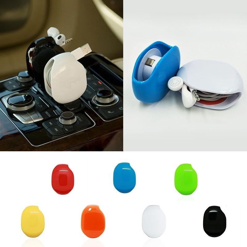 7 Colors Portable Automatic Cord Winder for Earbuds Headphone Earphone ...