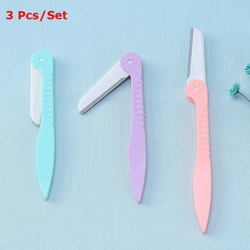 Buy 3Pcs/Set Eyebrow Razor Facial Hair Remover Eyebrow Trimmer Set ...