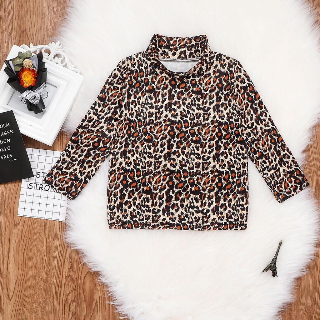 Buy Toddler Kid Baby Girls Leopard Print Shirt Tops Close-Fitting Skirt ...