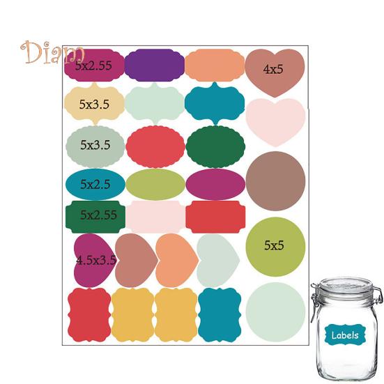 Buy LCP 5 Sheets Labels Sticker Geometric Shape Self-Adhesive PVC Spice ...