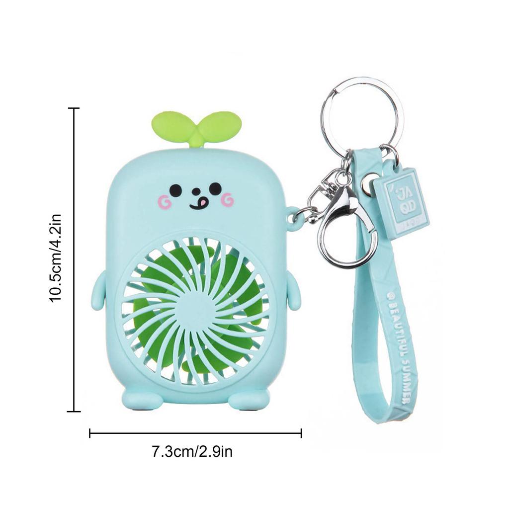 Buy Mini Cartoon Fan Keychain Handheld Portable Personal Fan for Summer ...