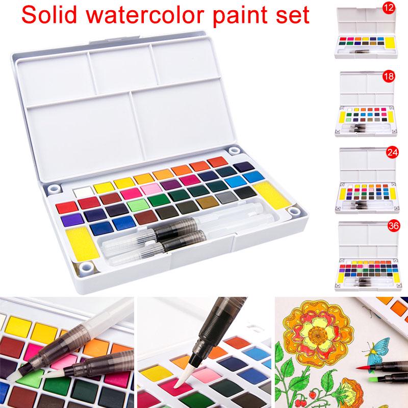 💰Koop Solid Watercolor Paint Box Bright Color Portable Watercolor ...
