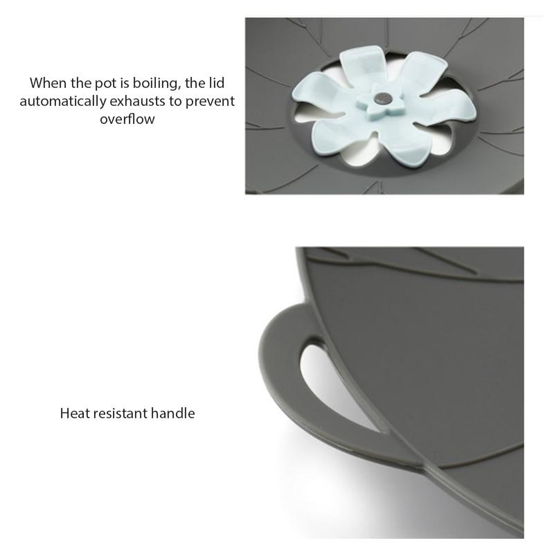 Multifunctional Silicone Pot Lid Spill Stopper Anti Overflow Pot Cover ...