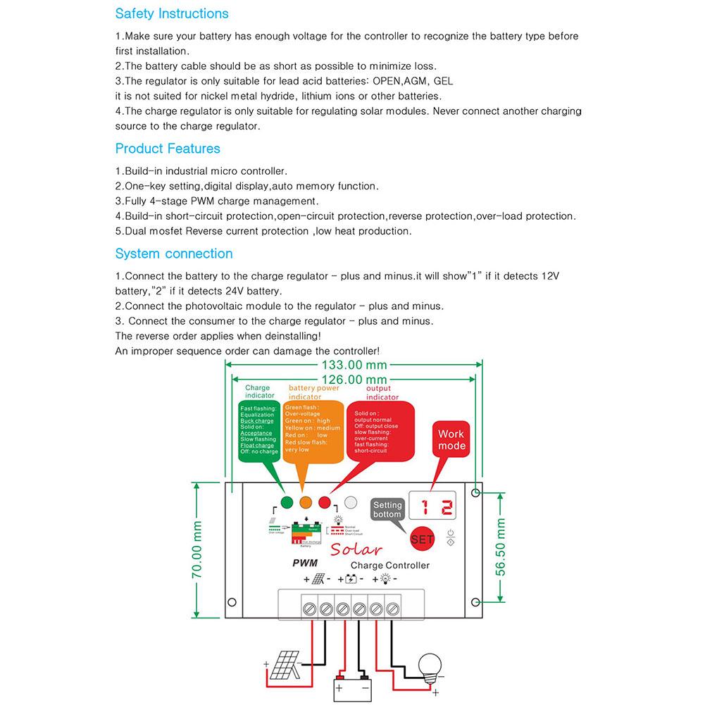 Buy Solar Charge Controller Waterproof Y65 Digital Tube Street Light ...