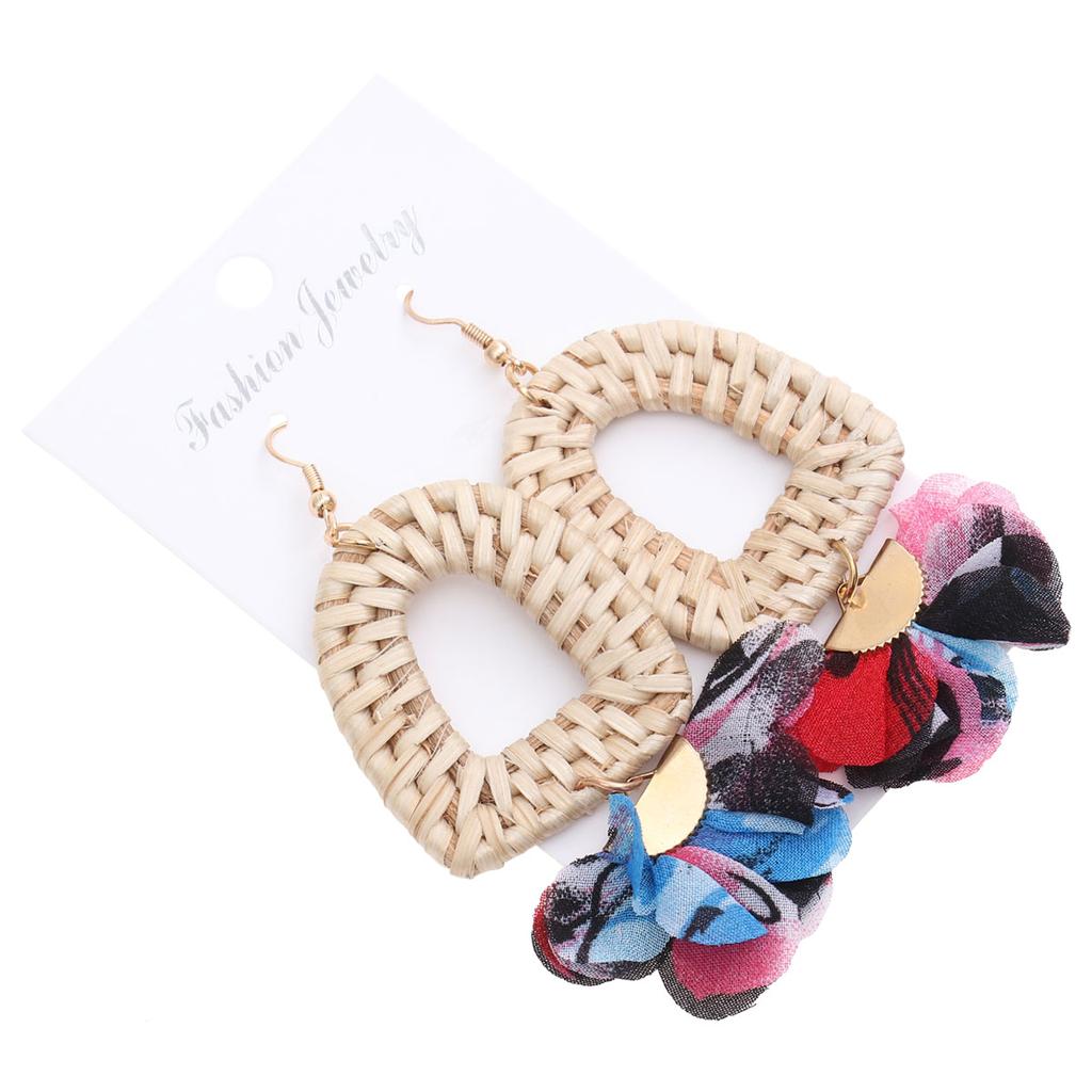 Buy 1 Pair Bamboo Weaving Earrings Summer Natural Personality Earbob ...