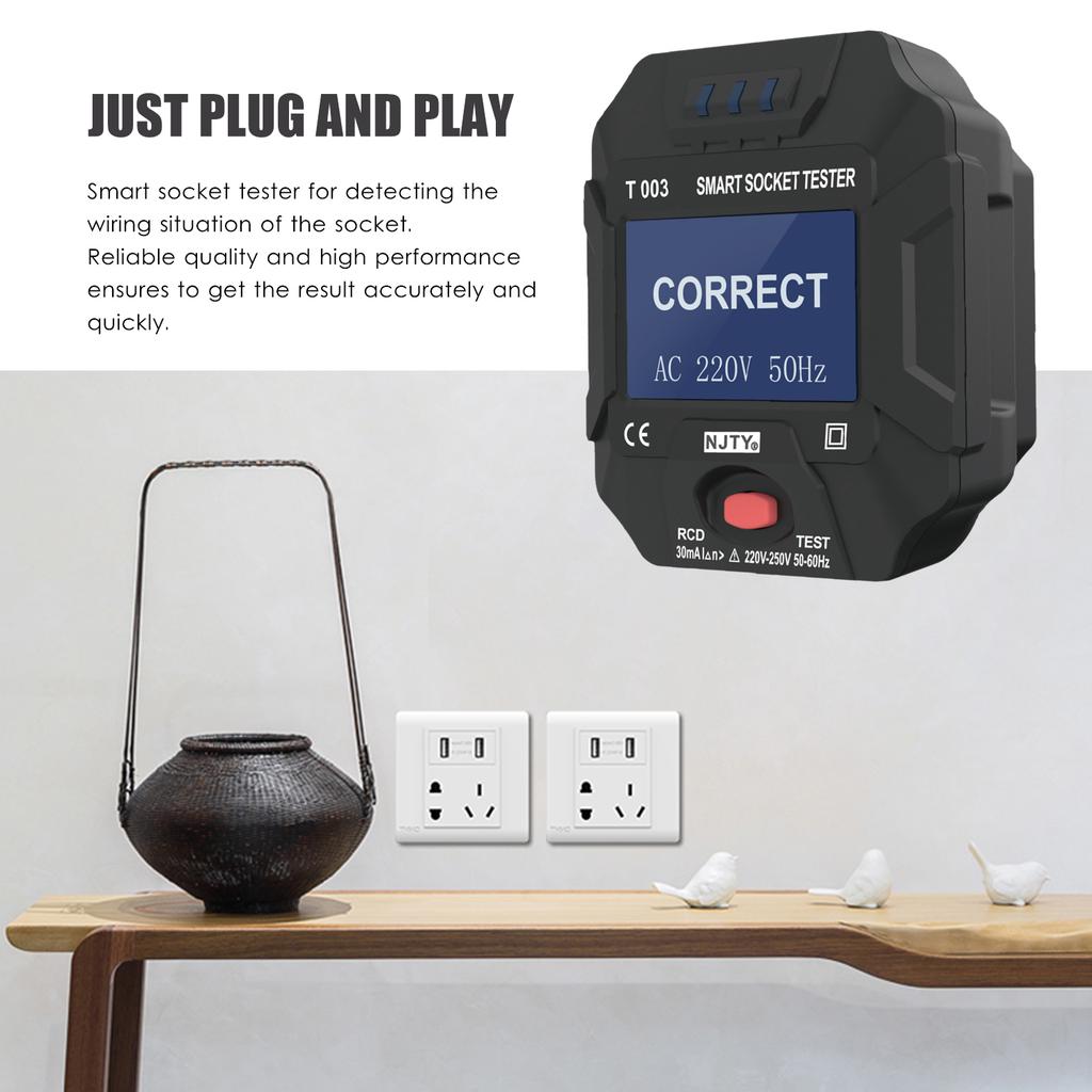 Buy 220250V EU Plug Socket Outlet Tester Smart Socket Tester Digital ...