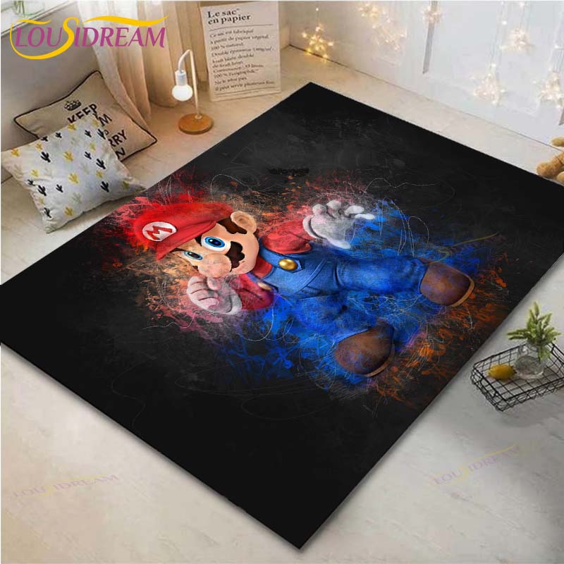 Cartoon Mario Bros Carpets Kids Crawling Carpets Living Room Tea Table ...