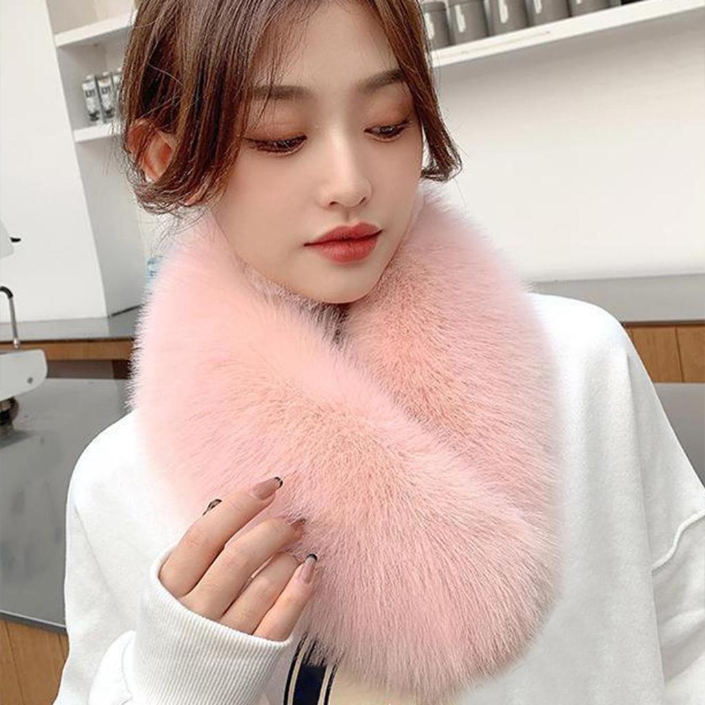 Buy Thickened Faux Fur Scarf Classic Breathable Anti-freeze Winter Coat ...