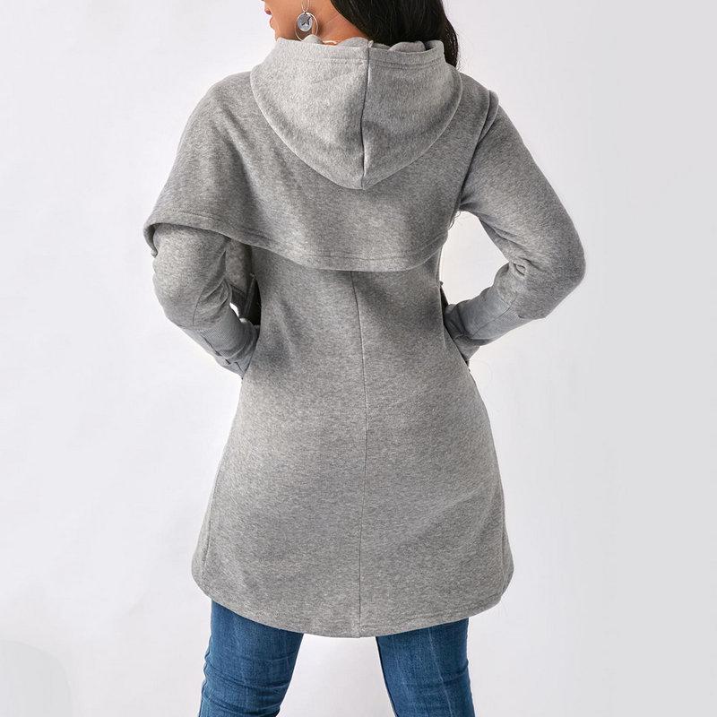 Cheap Women Fashion Solid Color Blouse Irregular Hoodies Sweater All ...