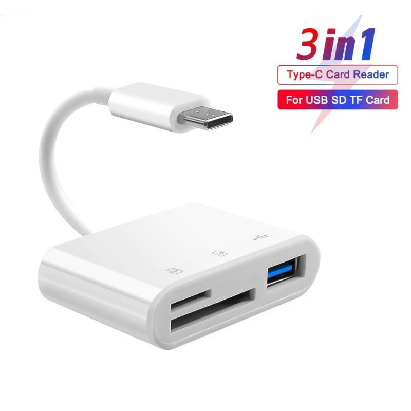 Cheap 3 IN 1 Type C Adapter TF CF SD Card Reader USB C Card Adapter OTG ...