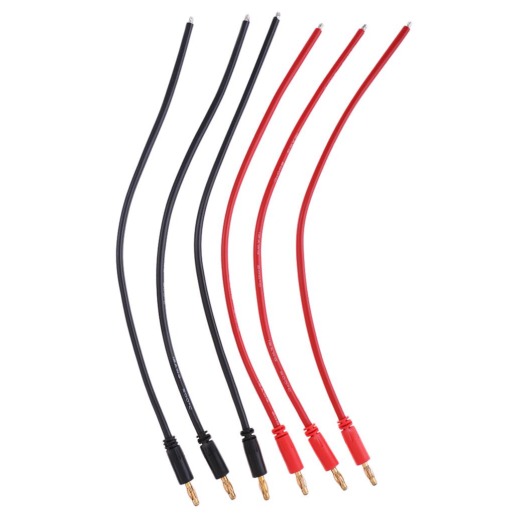 Buy Banana 4mm Bullet Charger Connectors Plug 12AWG Wire Leads for B6 ...