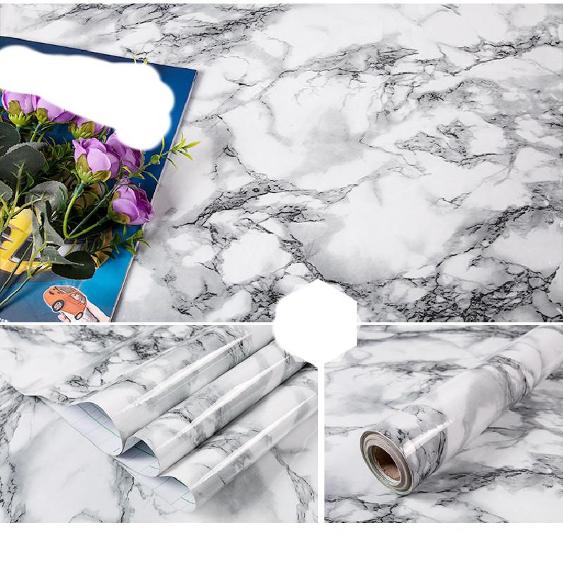 Buy Marble Vinyl Film Self Adhesive Wallpaper for Bathroom Kitchen ...