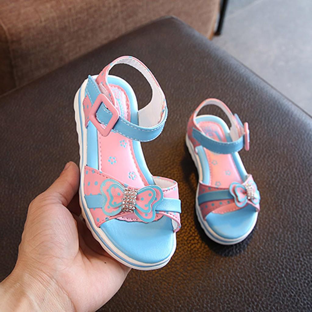 Buy Children Kids Baby Girls Crystal Bowknot Sweet Princess Sandals ...