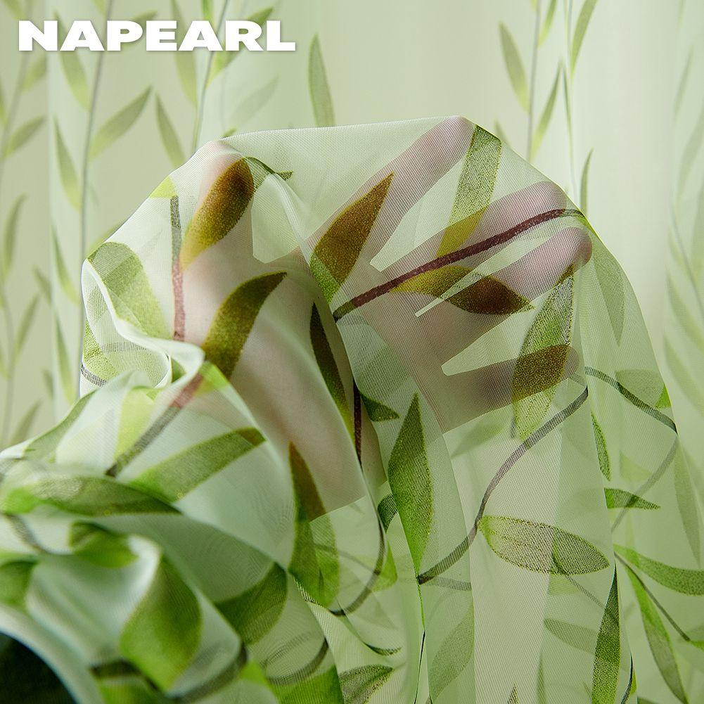 Cheap 1PC Green Transparent Window Screen Willow Leaf Printing Curtain ...