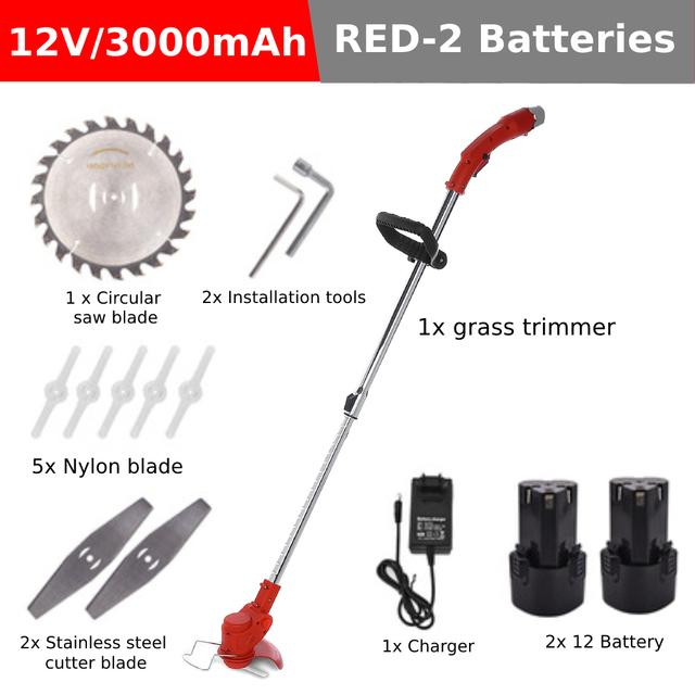 Buy 12v/24v 1900w Cordless Electric Lawn Trimmer Portable Adjustable ...