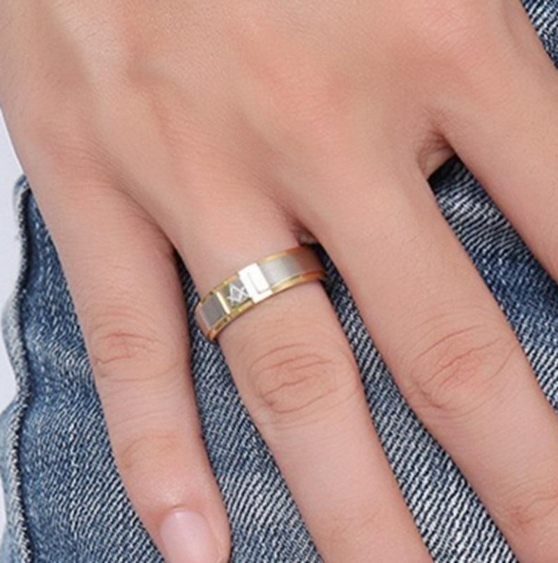 Buy Men And Women Simple Masonic Stainless Steel Metal Ring Fashion ...