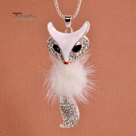 Buy Fox Pattern Inlaid Fur Necklace Chain at affordable prices — free ...