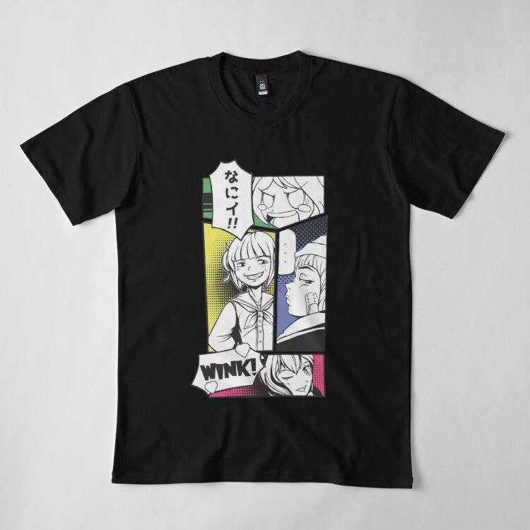 Buy Men Premium Cotton Harajuku T-Shirt Manga Panels Print Tees Funny ...