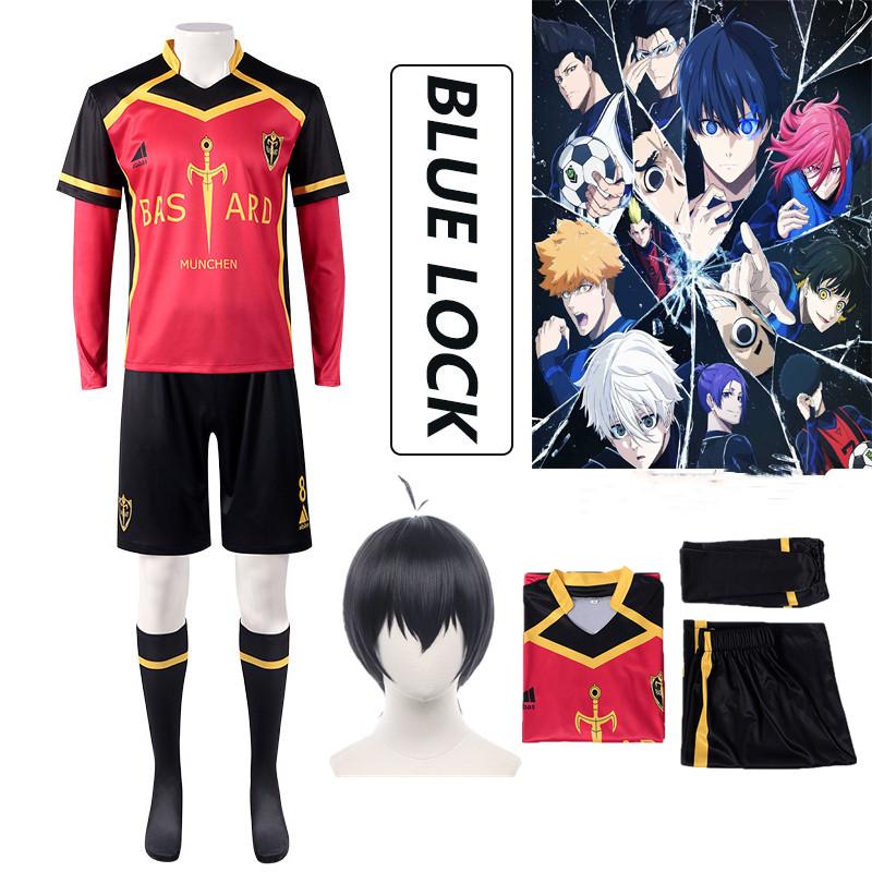 Cheap Anime Blue Lock Cosplay Costume Red Sportswear Wig Bastard ...