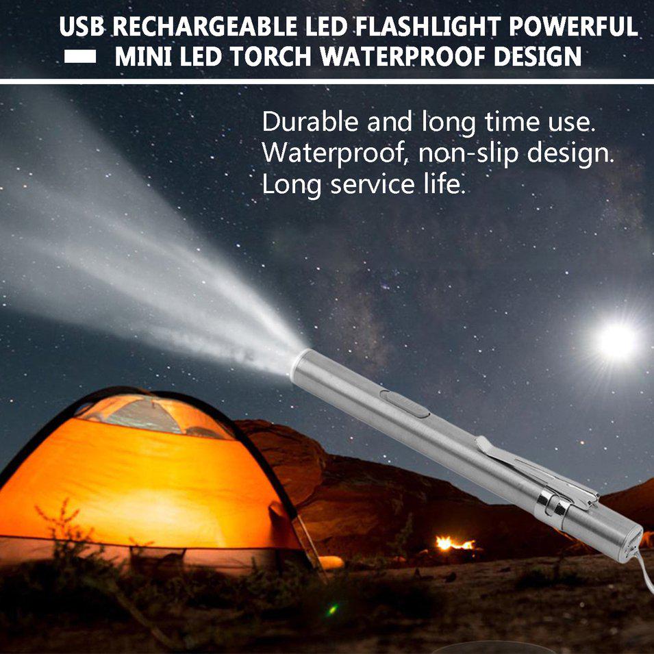 Buy USB Rechargeable LED Flashlight Powerful Mini LED Torch Waterproof ...