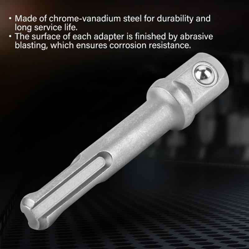 Buy 3PC SDS Plus Steel Socket Adapter 2PC SDS Socket Hexagonal ...