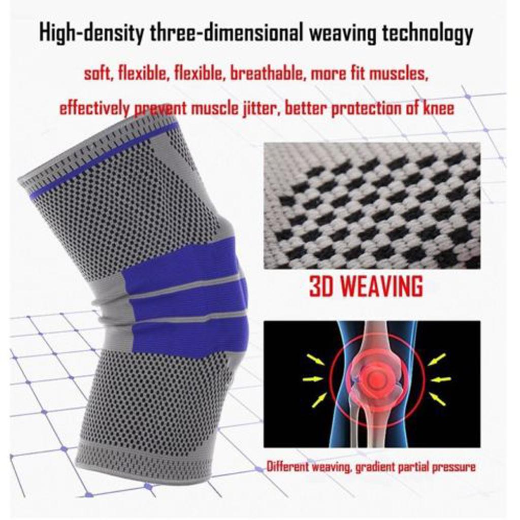 Buy Silicone Spring Full Knee Brace Strap Patella Medial Support Strong ...