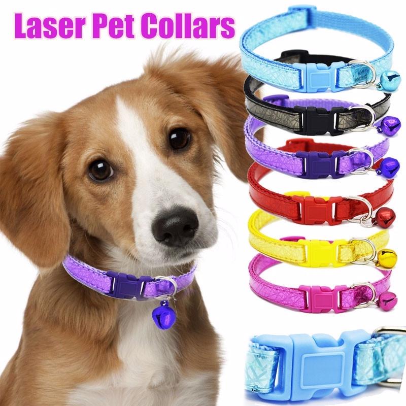 Buy 1 Piece Laser Pet Collars with Bell Adjustable Outdoor Comfortable ...