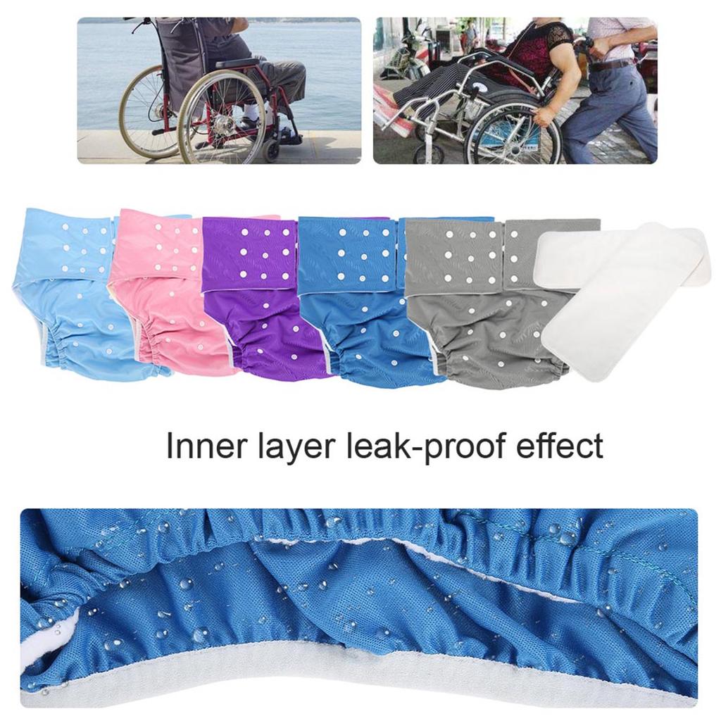 Buy 5 Colors Washable Adult Pocket Nappy Cover Adjustable Reusable ...