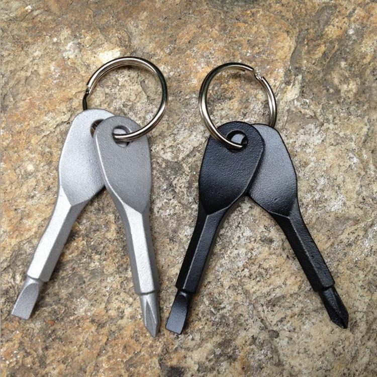 Buy Selection 2 Keys Stainless Keychain Pocket Tool Screwdriver Set EDC ...