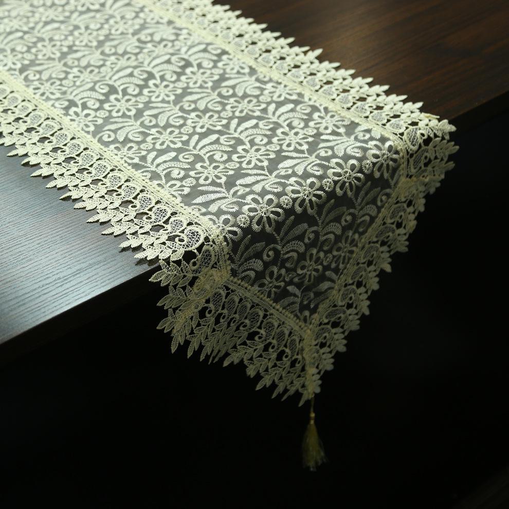 Cheap European Light Luxury Lace Embroidered Table Runner for TV ...