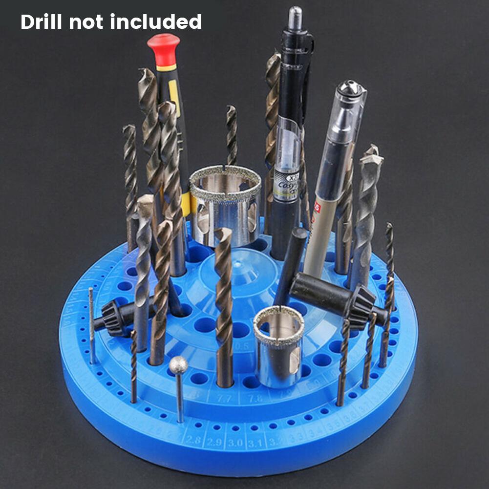 Buy 100-Holes Drill Bit Storage Case Round Shape Organizer Stand Box ...