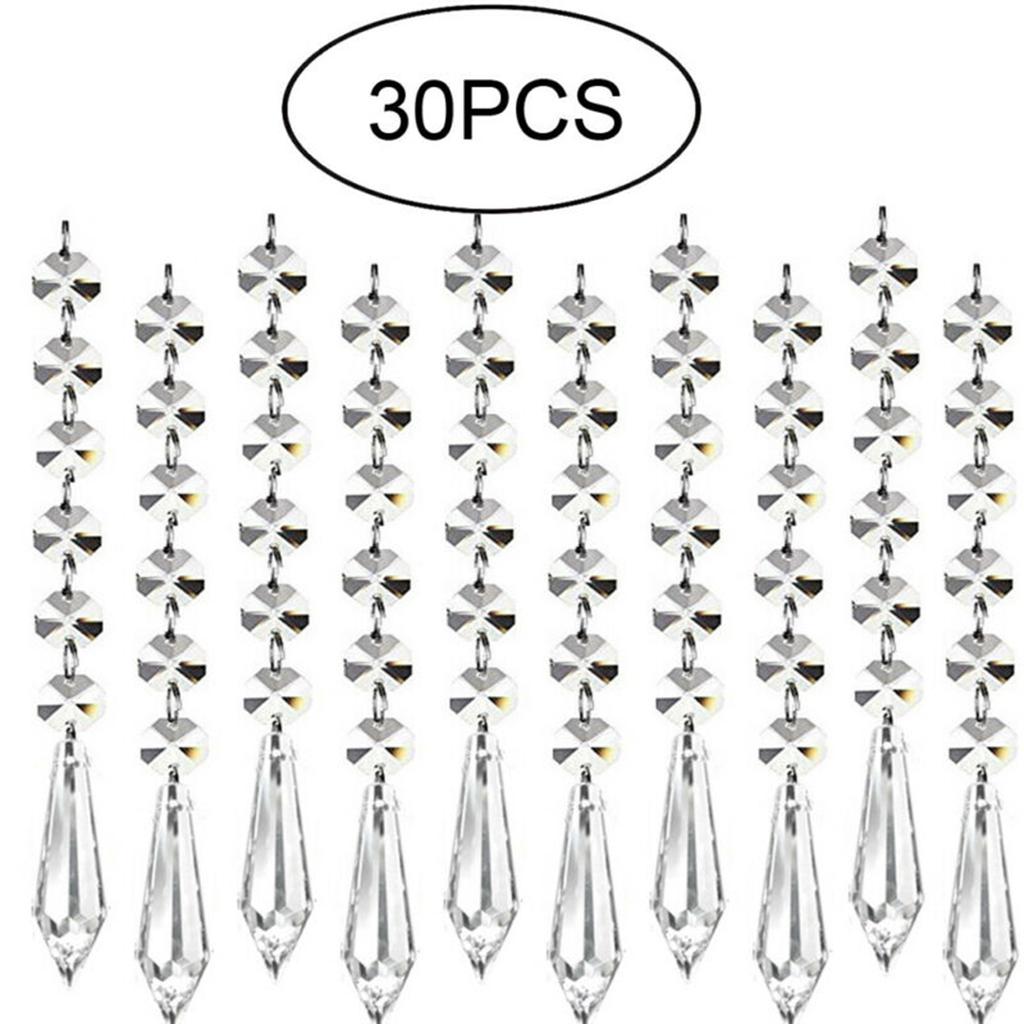 Buy 30pcs Wedding Crystal Ornaments Garland Acrylic Beads Chandelier ...