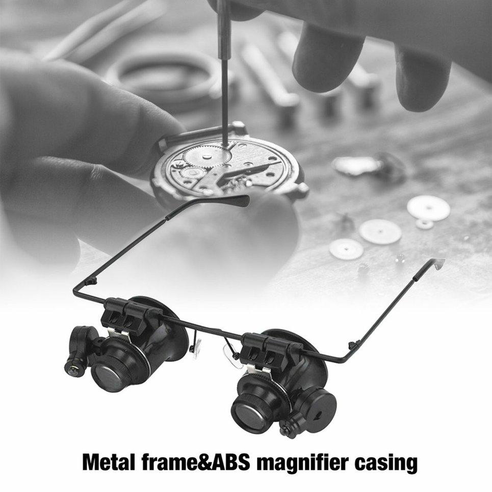 Buy Head-mounted Magnifier LED Light Double Lens 20X Watch Precision ...