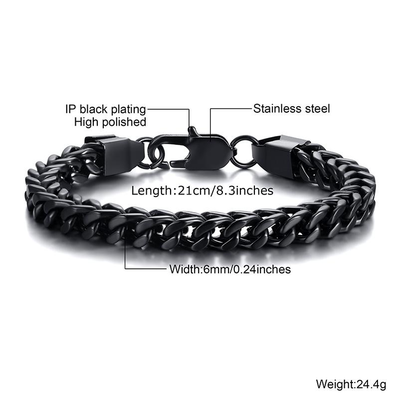 Buy Fashion Stainless Steel Bali Foxtail Chain Men's Bracelet Double ...