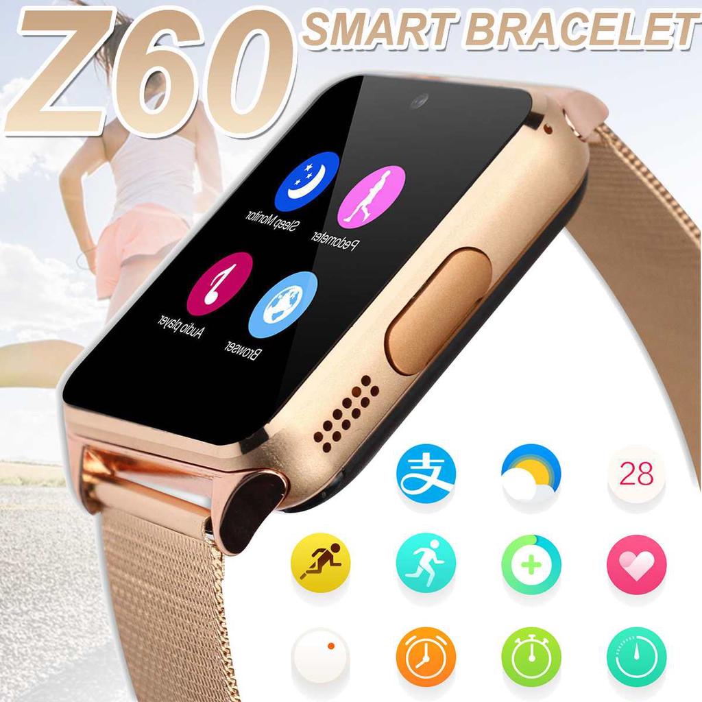 bluetooth Smart Watches Z60 430mA Smartwatch Metal Wrist Strap Support ...